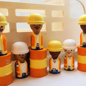 Construction Worker Peg Dolls - Etsy