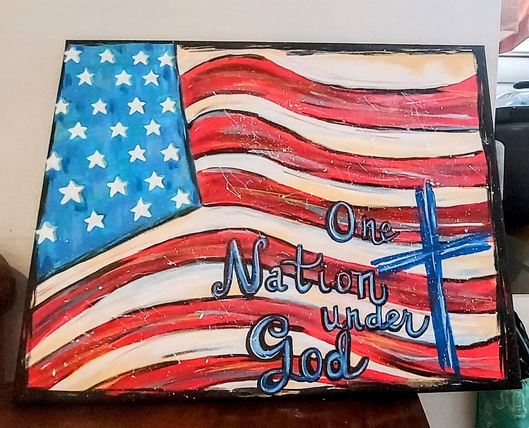 American Flag Canvas Painting - Etsy