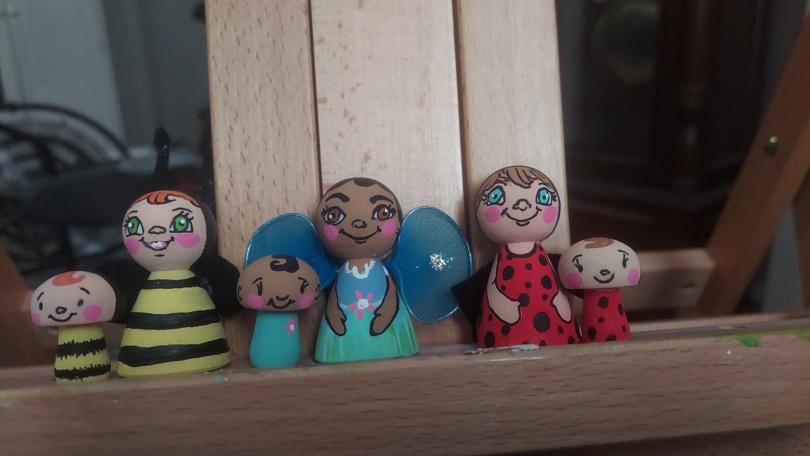 Peg Doll Bumble Bee, Lady Bug, Fairy and Their Babies - Etsy