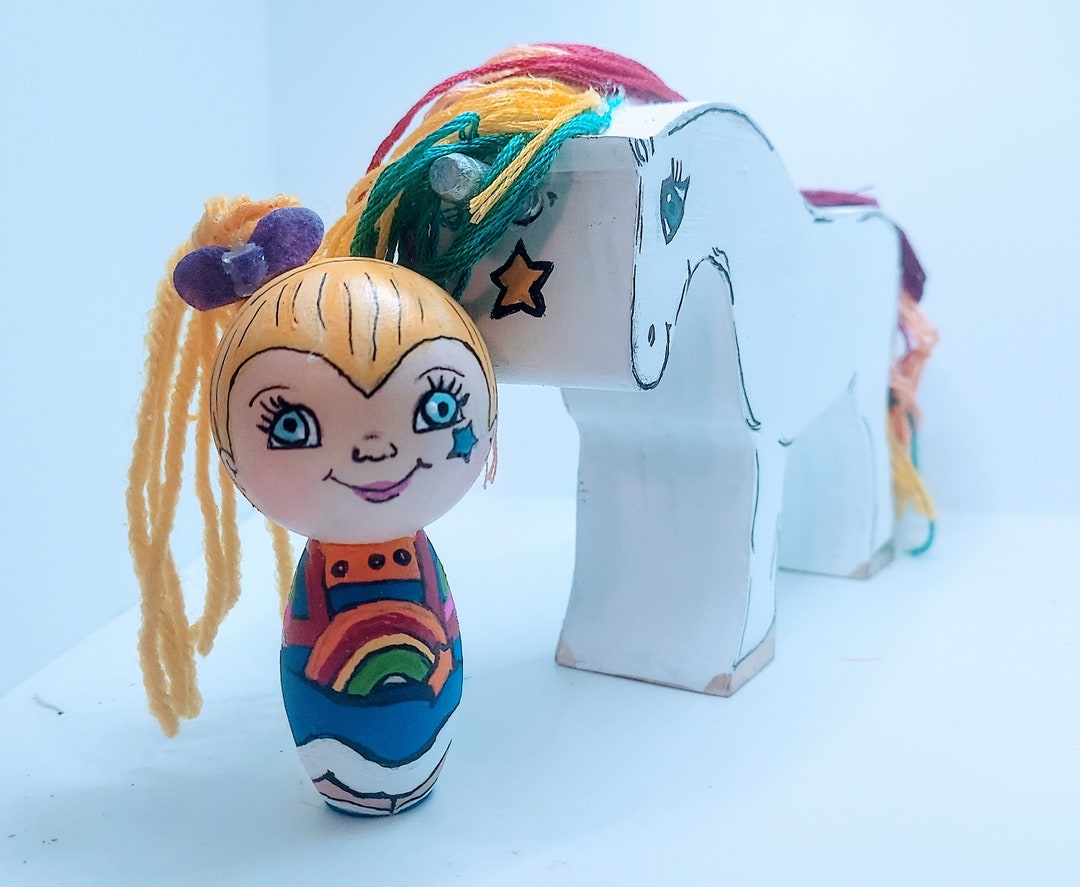 Rainbow Brite & Starlite Inspired Peg Dolls - Etsy