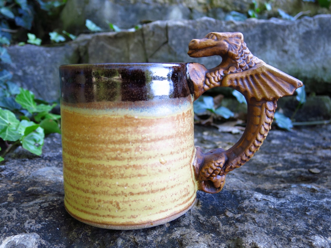 Medieval Half Pint Dragon Mug - Traditional British Stoneware - Etsy