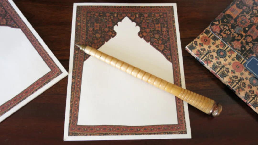 WRITING PORTFOLIO - Persian Rug - 20 Sheets of Bordered Writing Paper ...