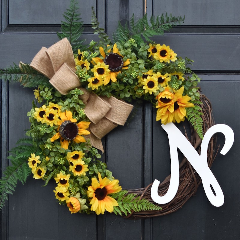 Initial Wreath - Etsy