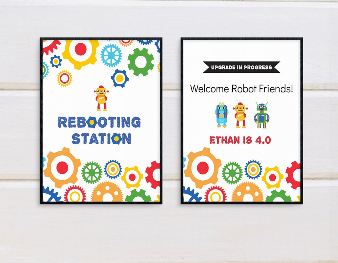 Editable Robot Party Signs. 8x10 Robot Birthday Party - Etsy