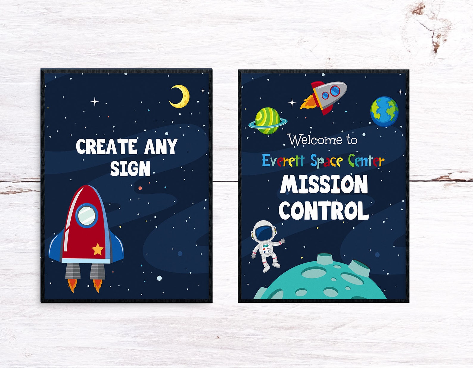 Editable Space Party Signs. 8x10" Space Party Signs. Space Birthday ...