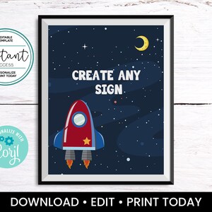 Editable Space Party Signs. 8x10" Space Party Signs. Space Birthday ...
