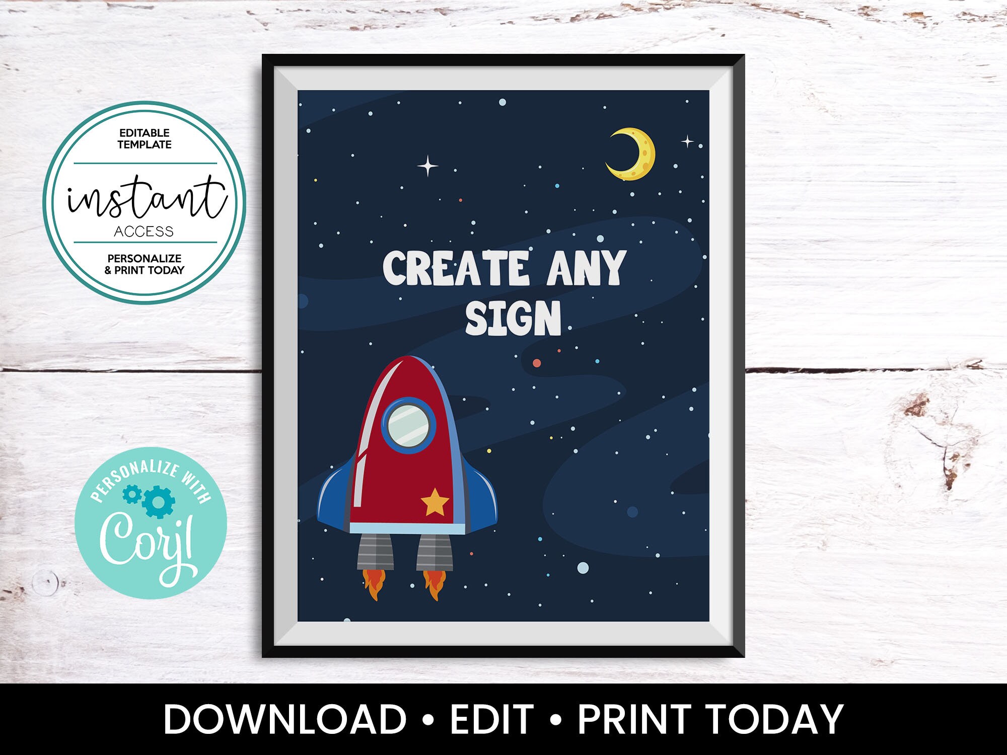 Editable Space Party Signs. 8x10" Space Party Signs. Space Birthday ...
