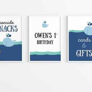 Editable Whale Birthday Printable Set. Whale Birthday Party Printables ...