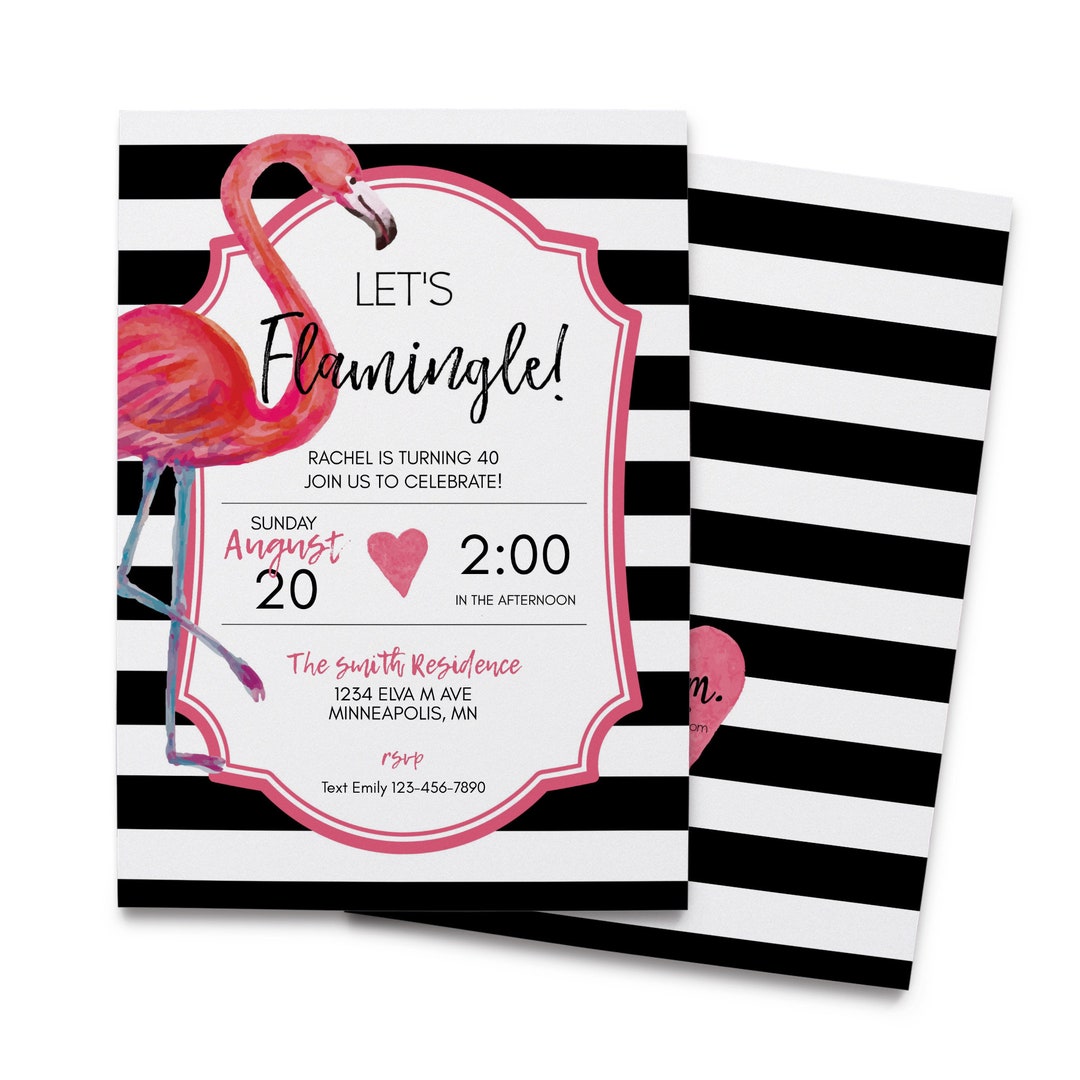 Editable Let's Flamingle Party Invitation. 5x7" Flamingo Party Invite ...