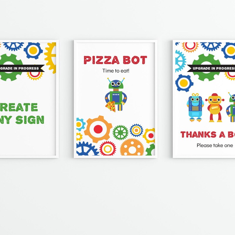 Robot Banner - Etsy