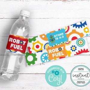 Editable Robot Birthday Printable Set. Robot Birthday Party Printables ...