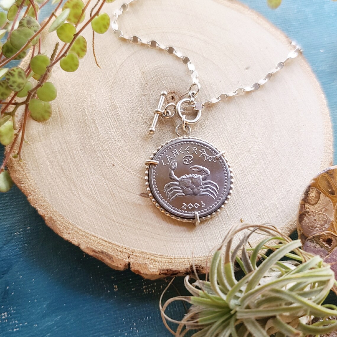 Astrology Coin Pendant, Zodiac Jewelry, Coin Necklace, Coin Charm ...