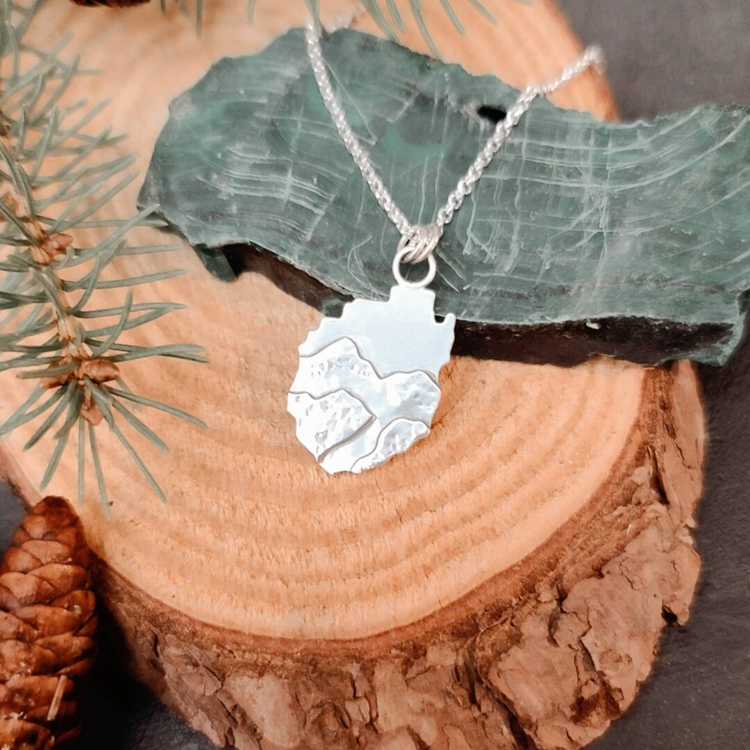 Adirondack Mountains Charm Necklace, ADK Love, Hiking Gift, Upstate NY ...