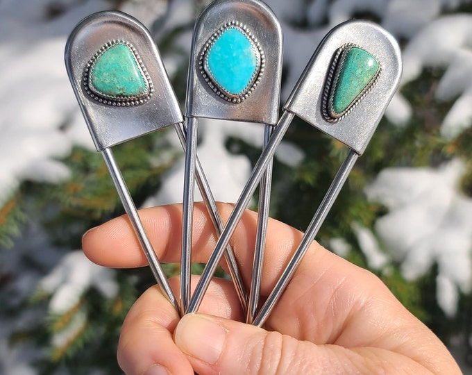 Jumbo Safety Pin Keychain/ Giant Safety Pin Turquoise Keychain/ - Etsy