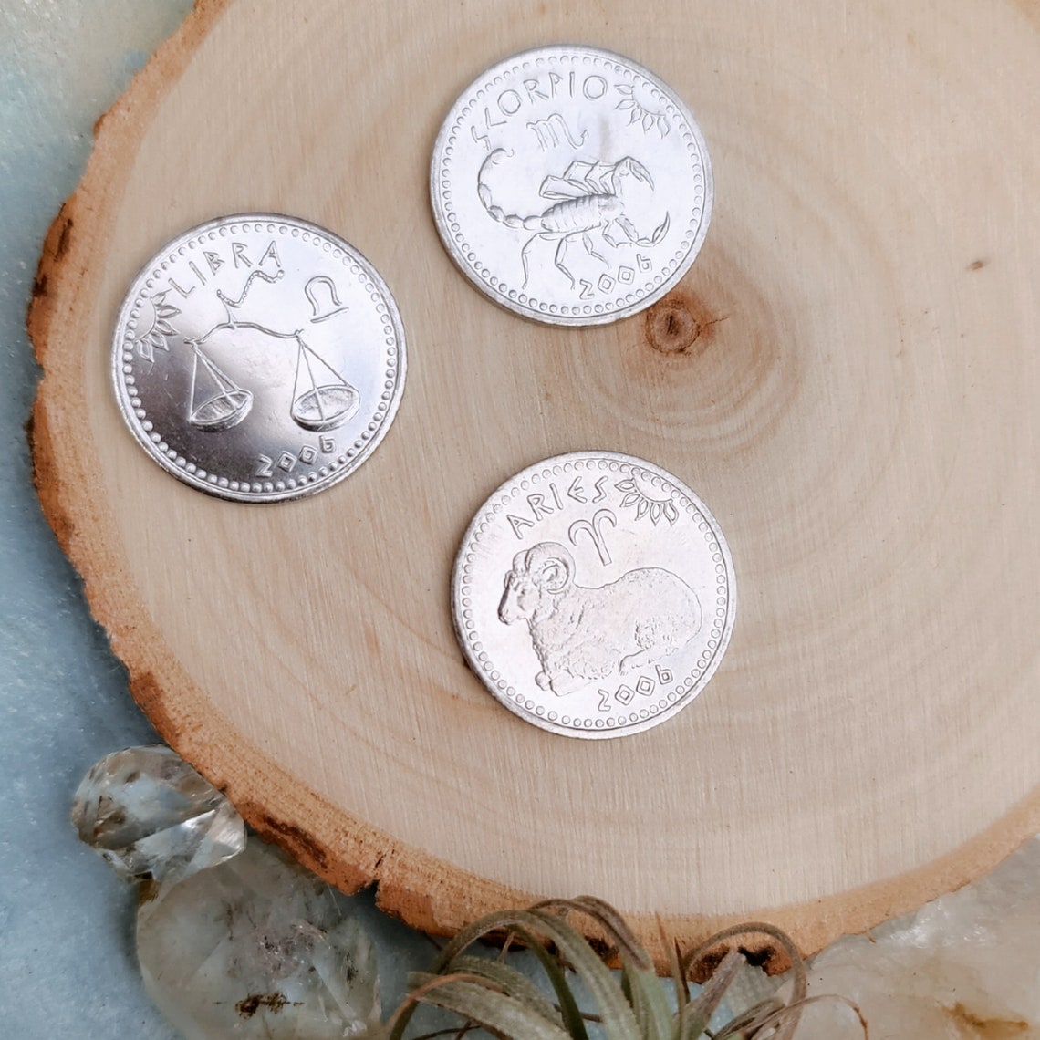 Astrology Coin Pendant, Zodiac Jewelry, Coin Necklace, Coin Charm ...