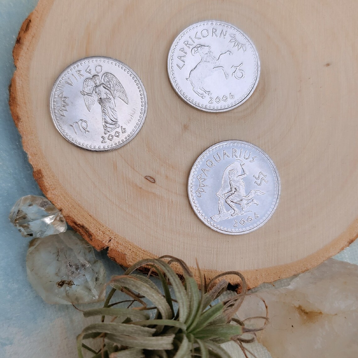 Astrology Coin Pendant, Zodiac Jewelry, Coin Necklace, Coin Charm ...