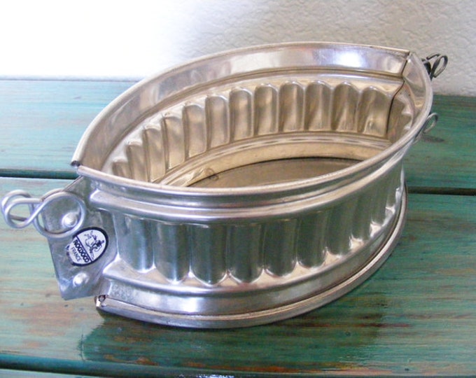 Rowoco Fluted Tin Vintage Game Pie Mould France Oval Hot Water Crust ...