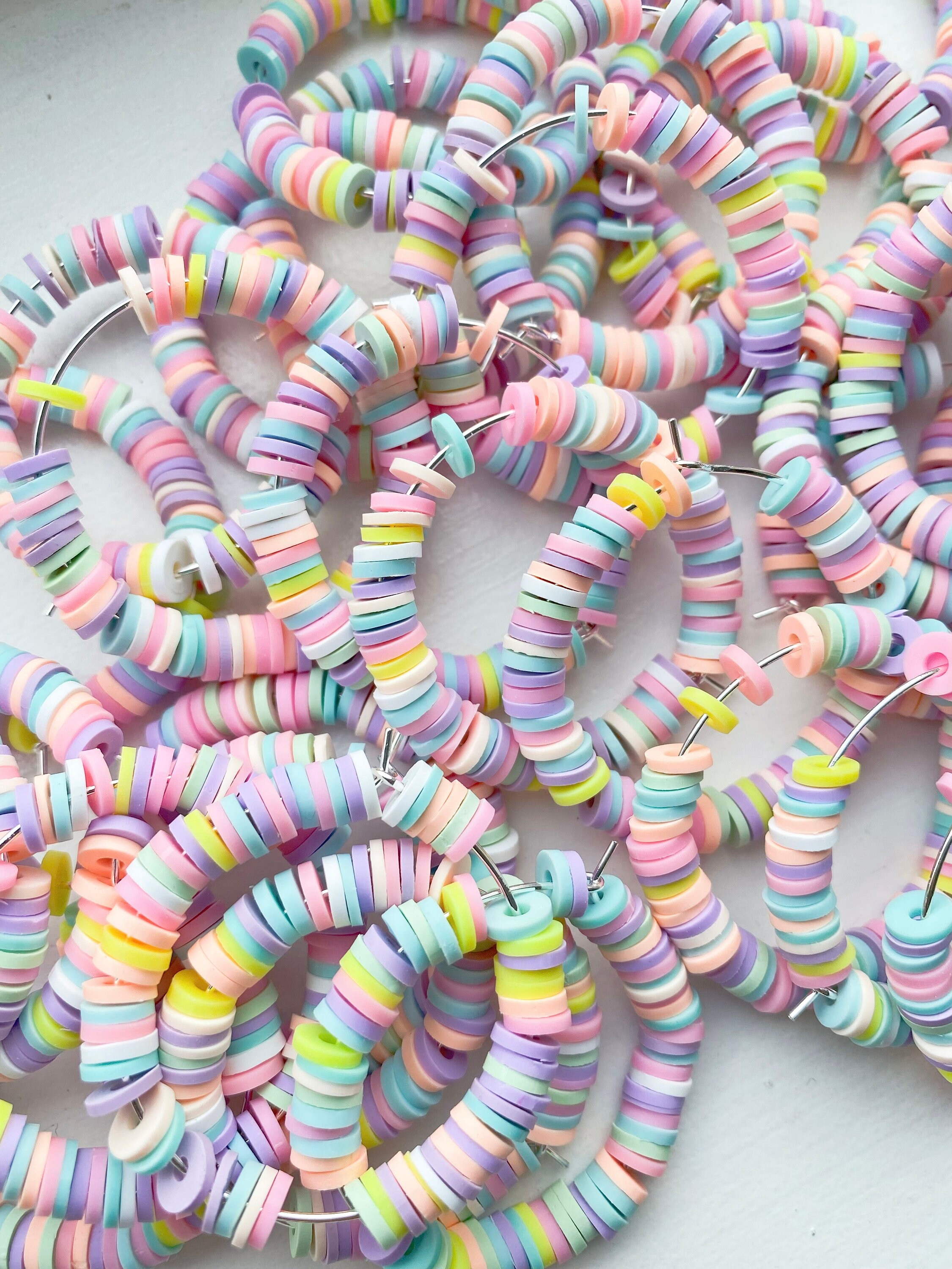 Rainbow Multicoloured Hoop Earrings Colourful Hoops Fun - Etsy UK