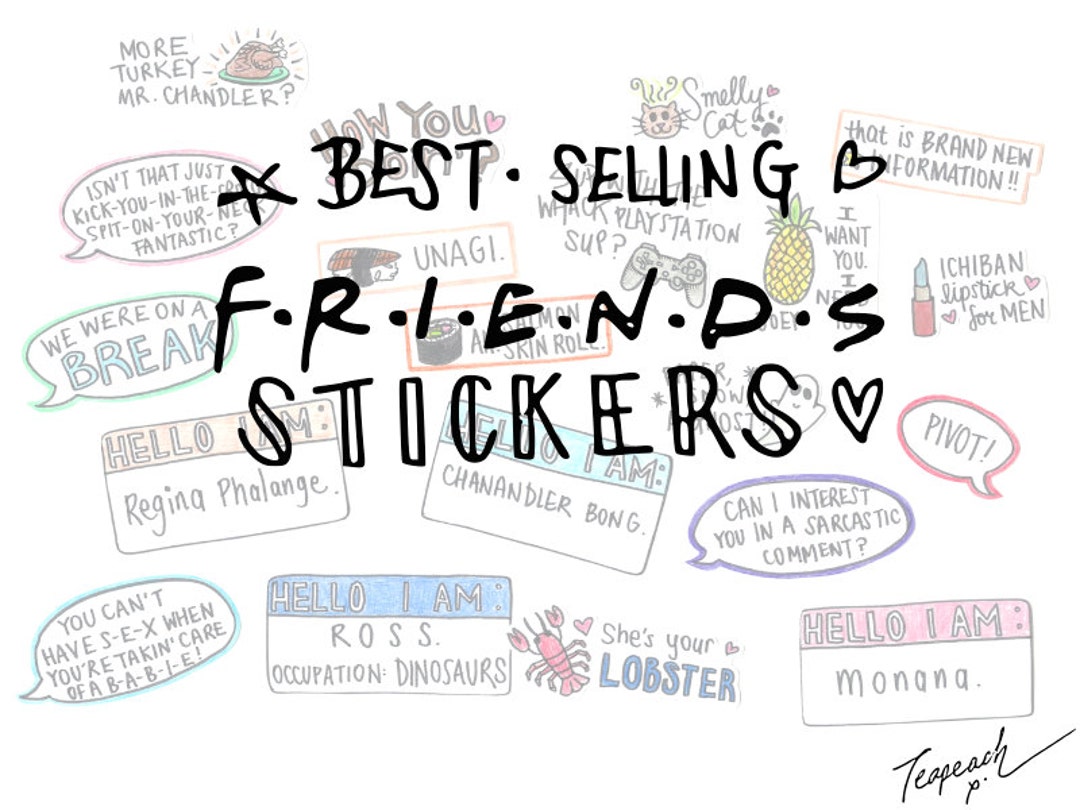 FRIENDS TV Show Stickers: Set of 3-60 - Unagi, Transponster, Pivot ...