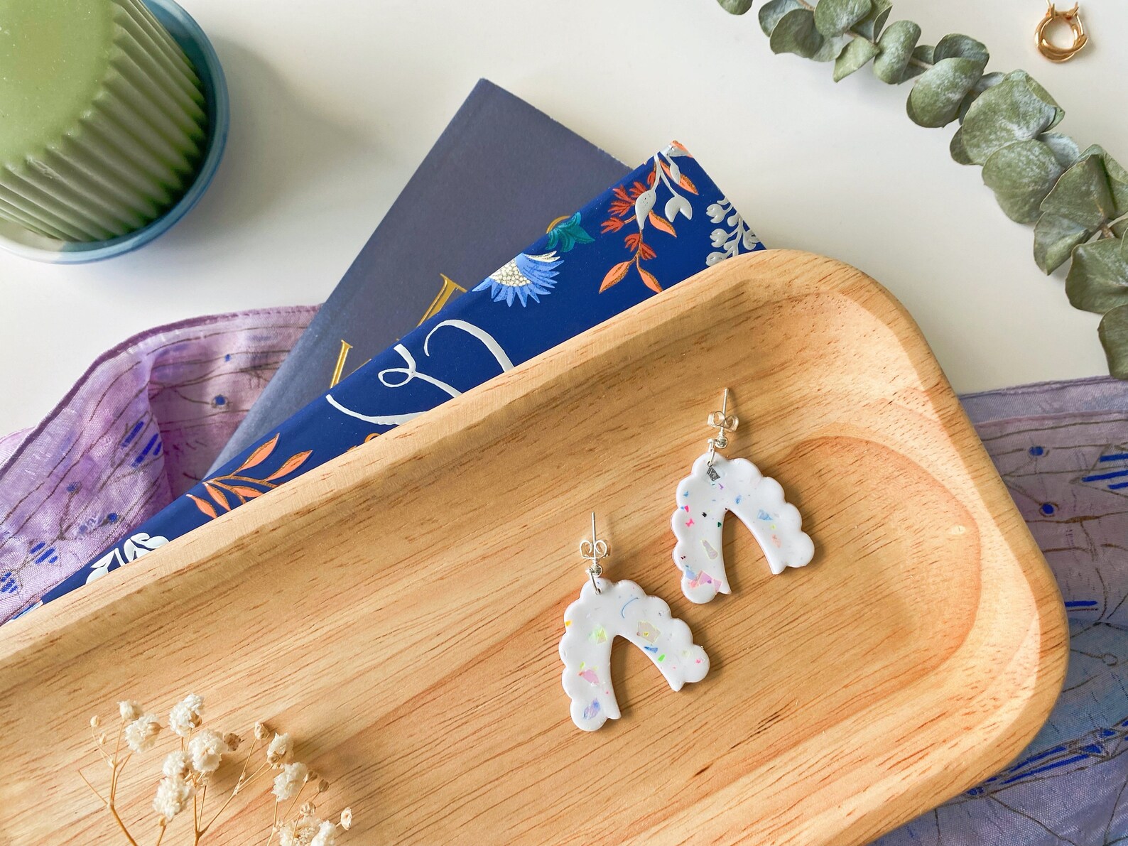 SPARKLY GLITTERY Polymer Clay Earrings | Tutti-frutti Multicoloured ...