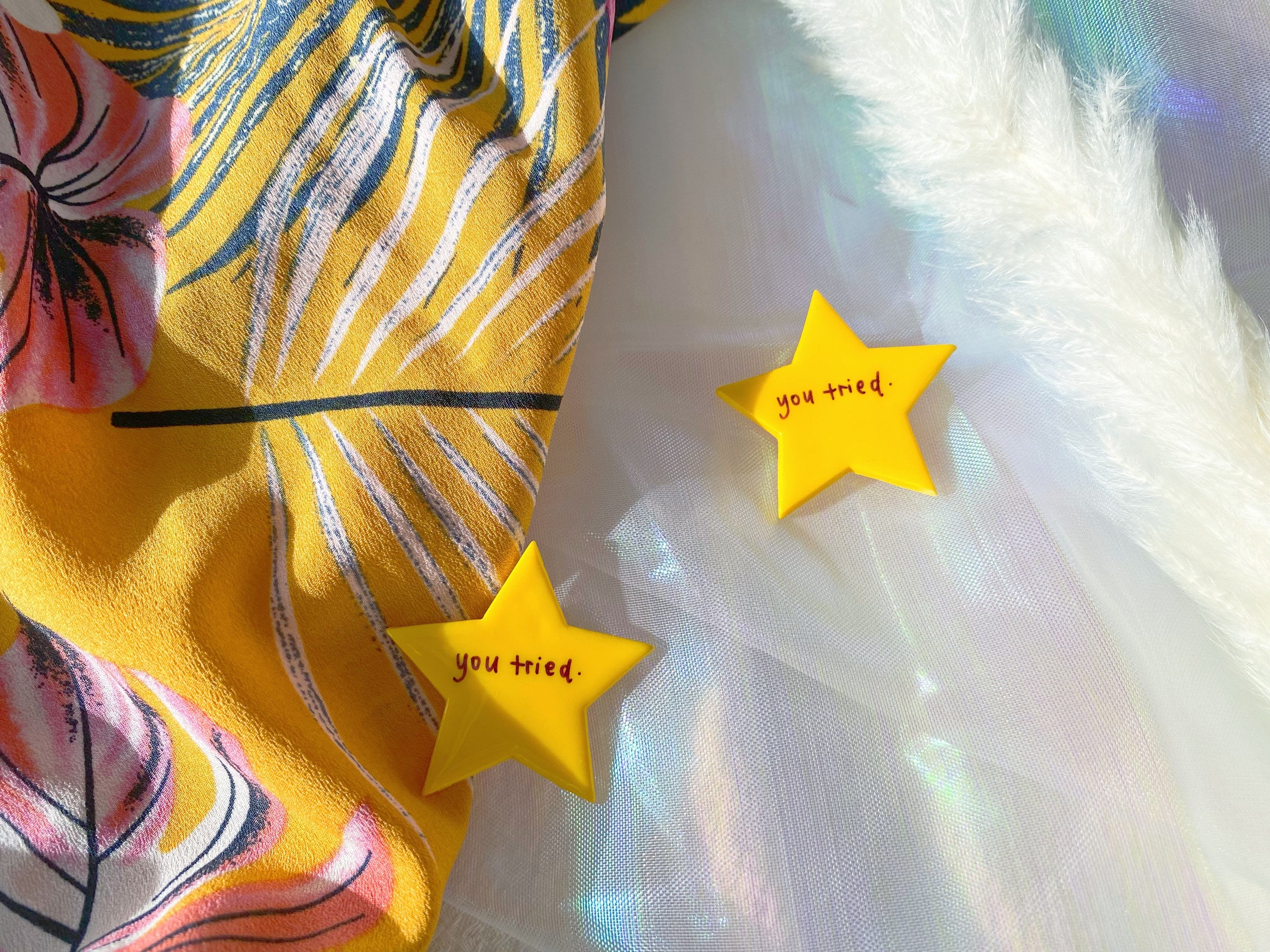 YOU TRIED PIN - Yellow: Gold Star, Well Done, Meme Teacher Gift ...