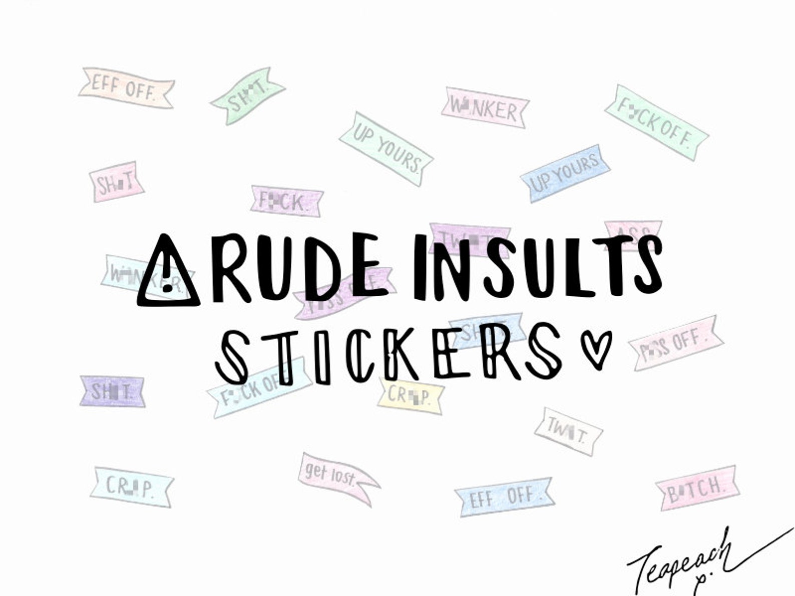 Rude Insults Sticker Set: Token-shaped Glossy Stickers - Etsy UK