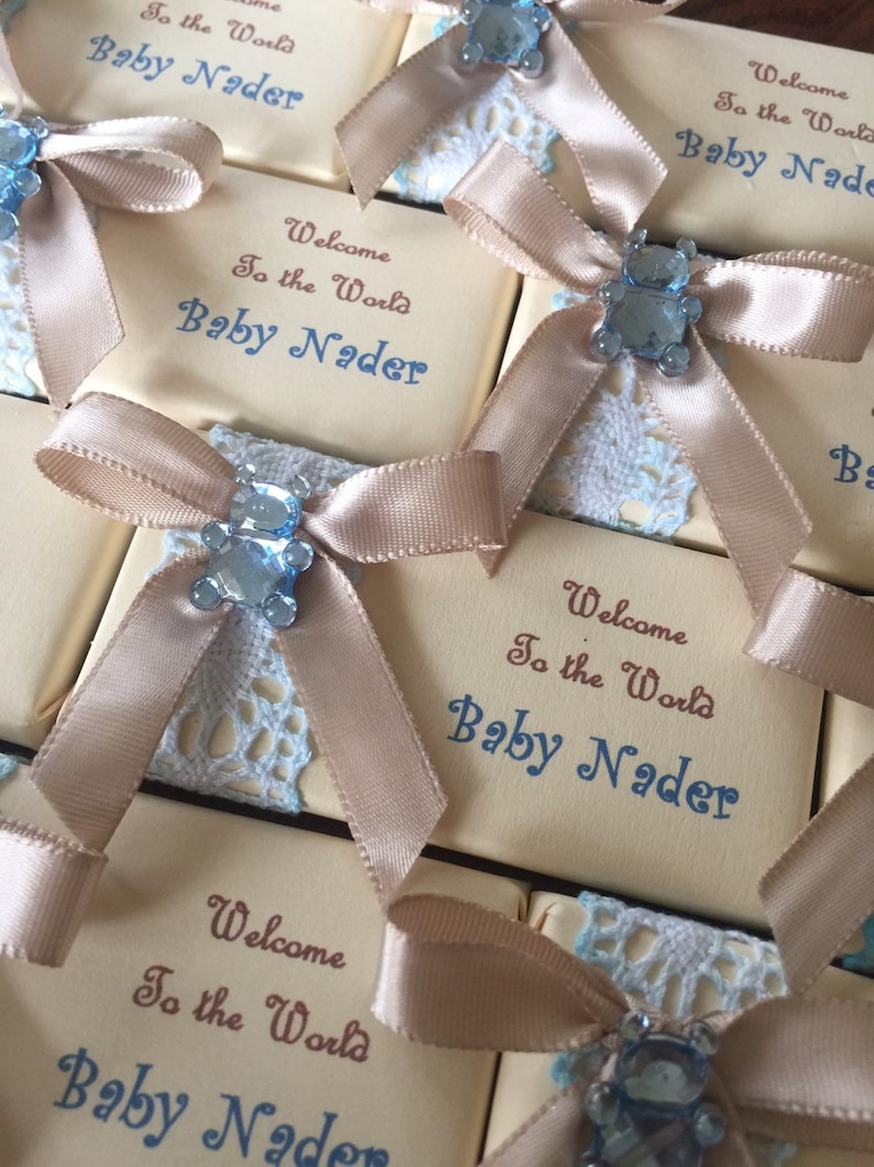 10 Baby Boy Decorated Chocolate Chocolate Favors Welcome | Etsy