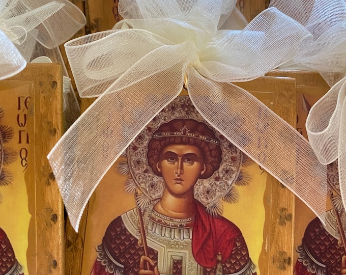 10 Saint George Icon Favors, Baptism Favors, Orthodox Icon, Religious ...