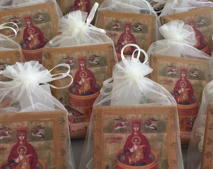 10 Personalized Baptism Favors, Greek Orthodox Icons, Wedding Favors ...