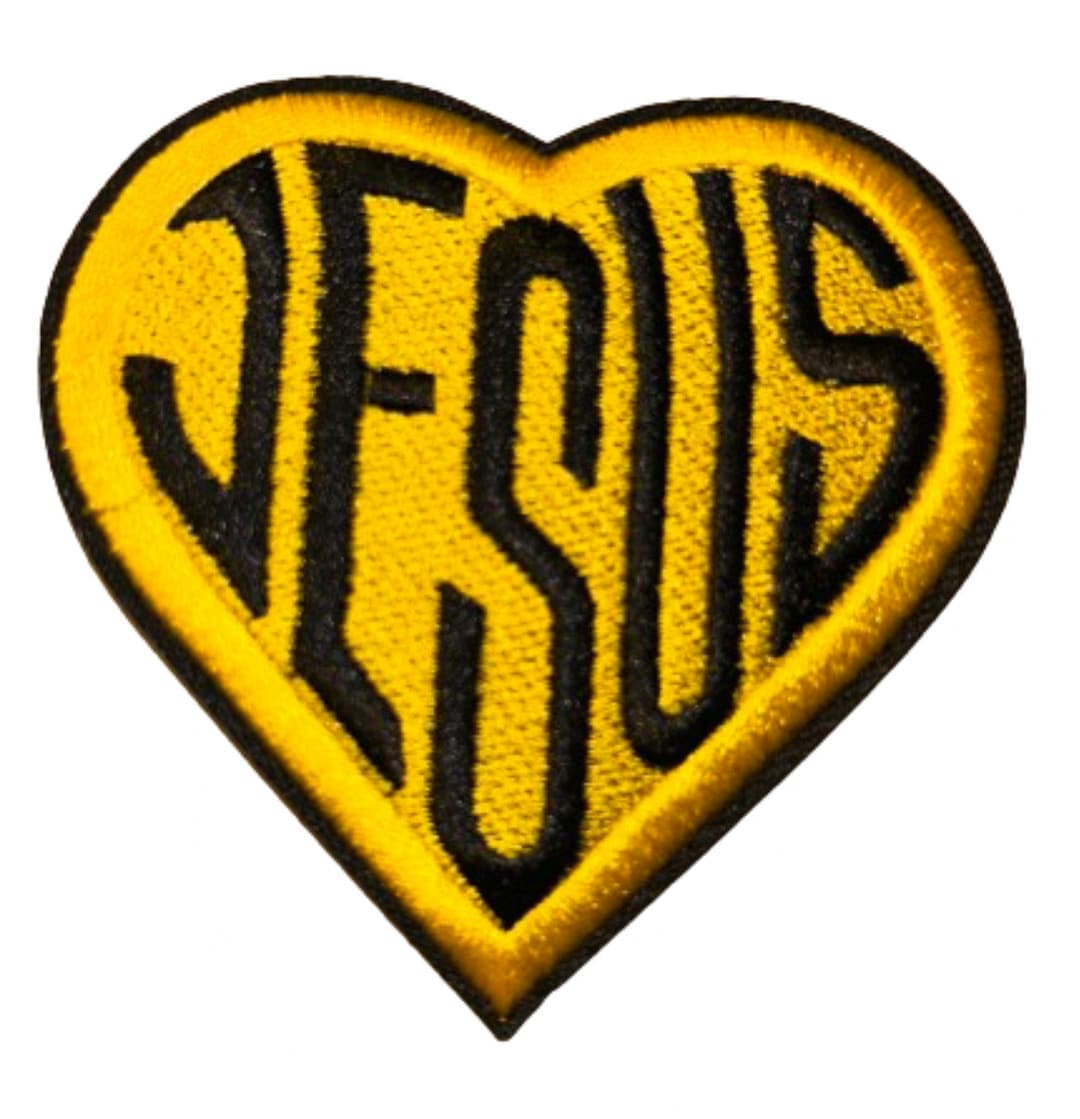 Jesus Heart Patch Iron on Embroidered Patch Hat Bar Filler Patch ...