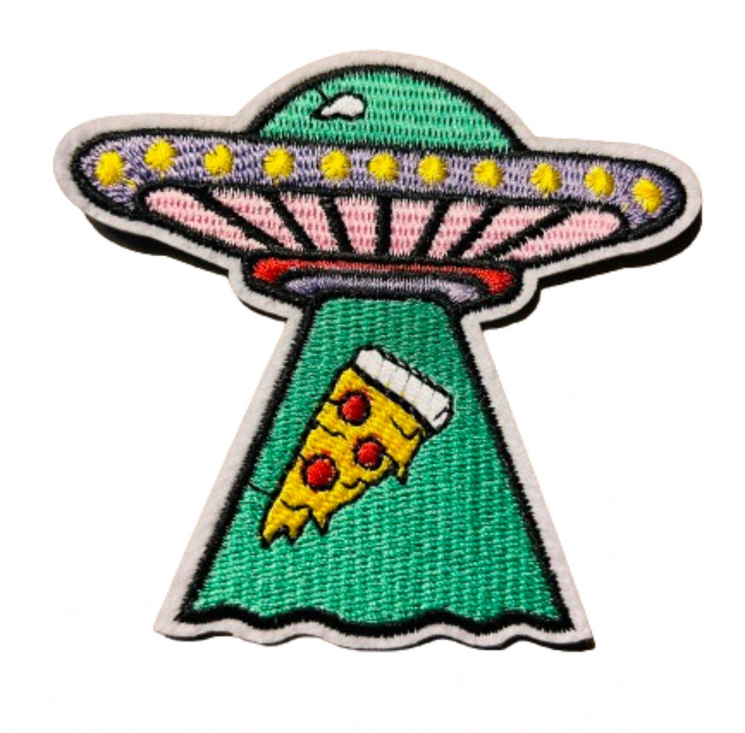 UFO Iron on Ready Patch Embroidered Filler Patch Hat Bar Patch UFO Extraterrestrial Beam Me up ...