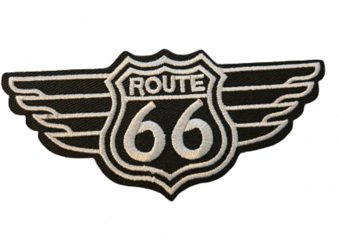 ROUTE 66 Patch Iron on Wing Patch Embroidered High Quality! Highway ...