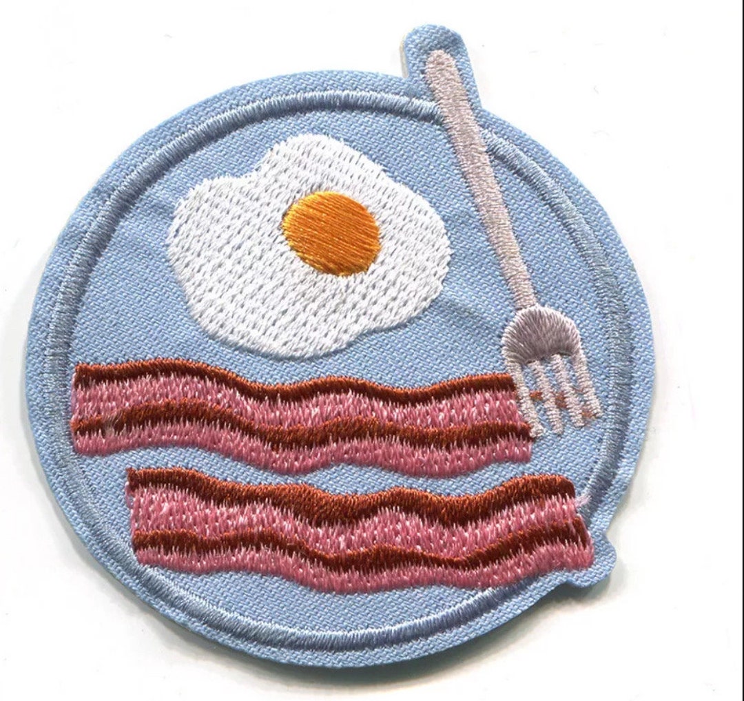 Bacon and Eggs Patch Iron on Ready Patch Hat Bar Filler Patch Breakfast ...