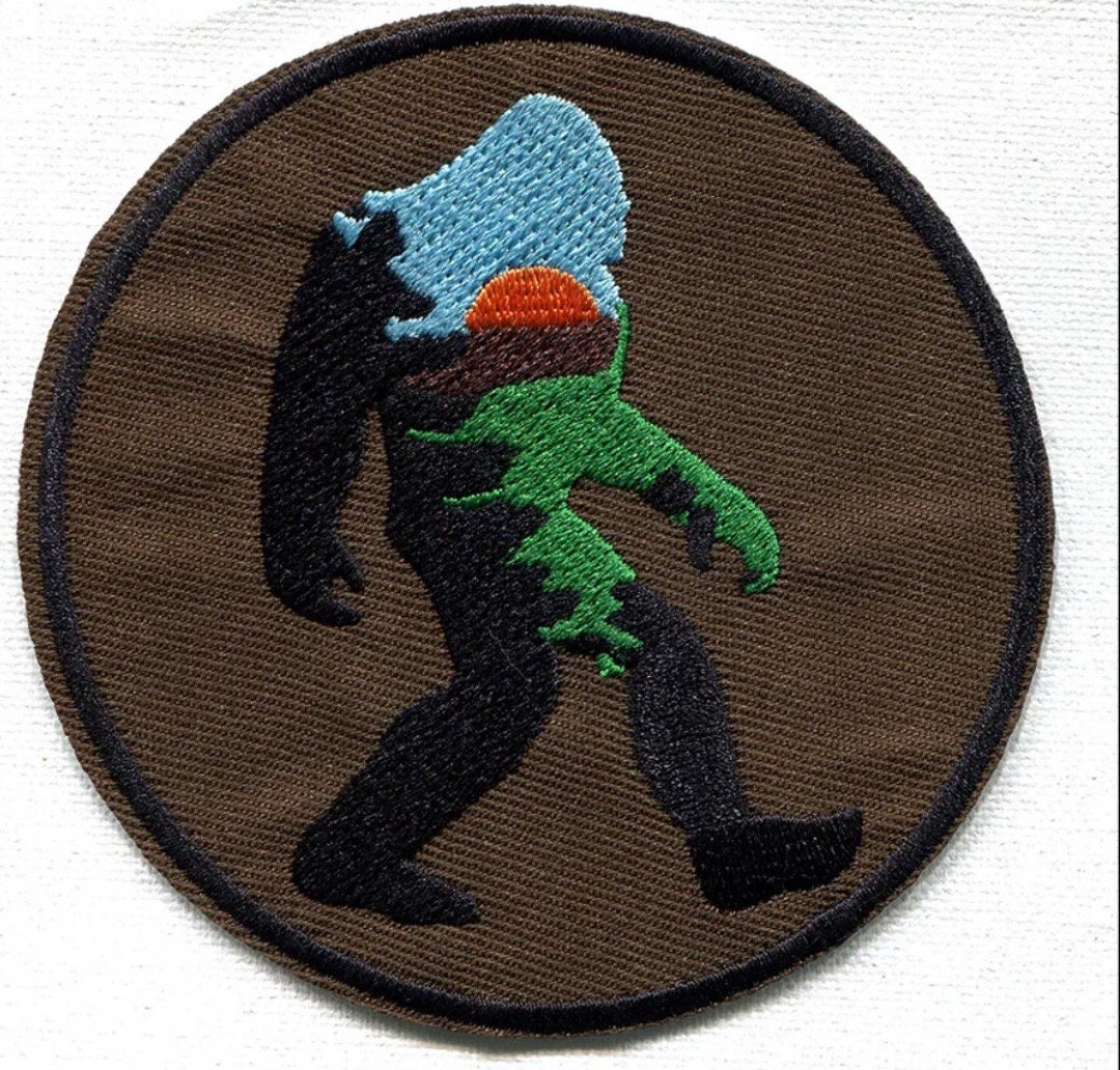 Bigfoot Patch Iron on Ready Patch Embroidered Bigfoot Shilouette Filler ...