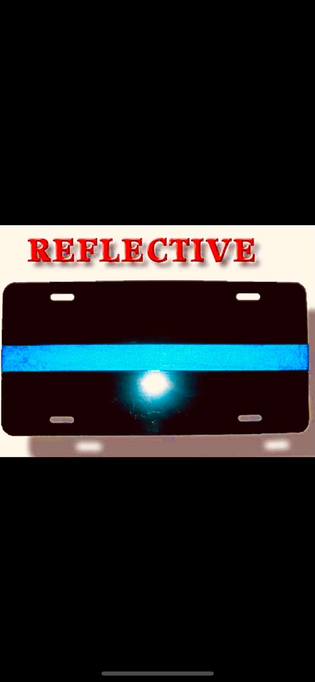 THIN BLUE LINE License Plate Car Tag Aluminum 6x12 Reflective - Etsy