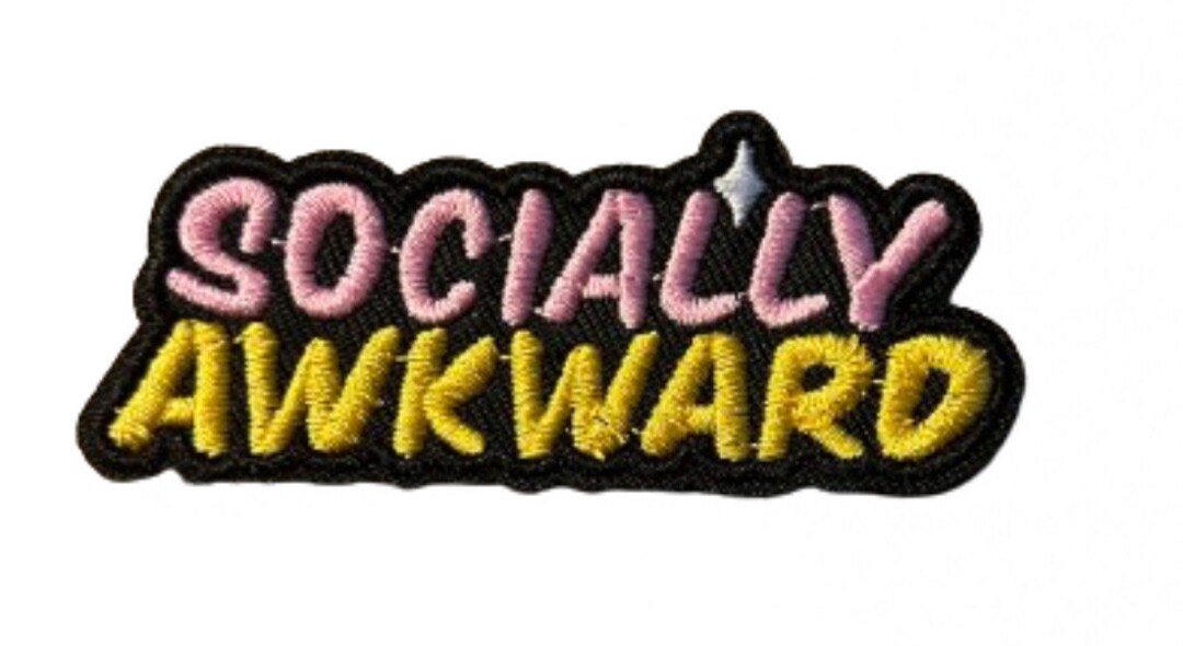 Socially Awkward Iron on Ready Patch Embroidered Filler Patch Hat Bar Patch Weird Strange - Etsy