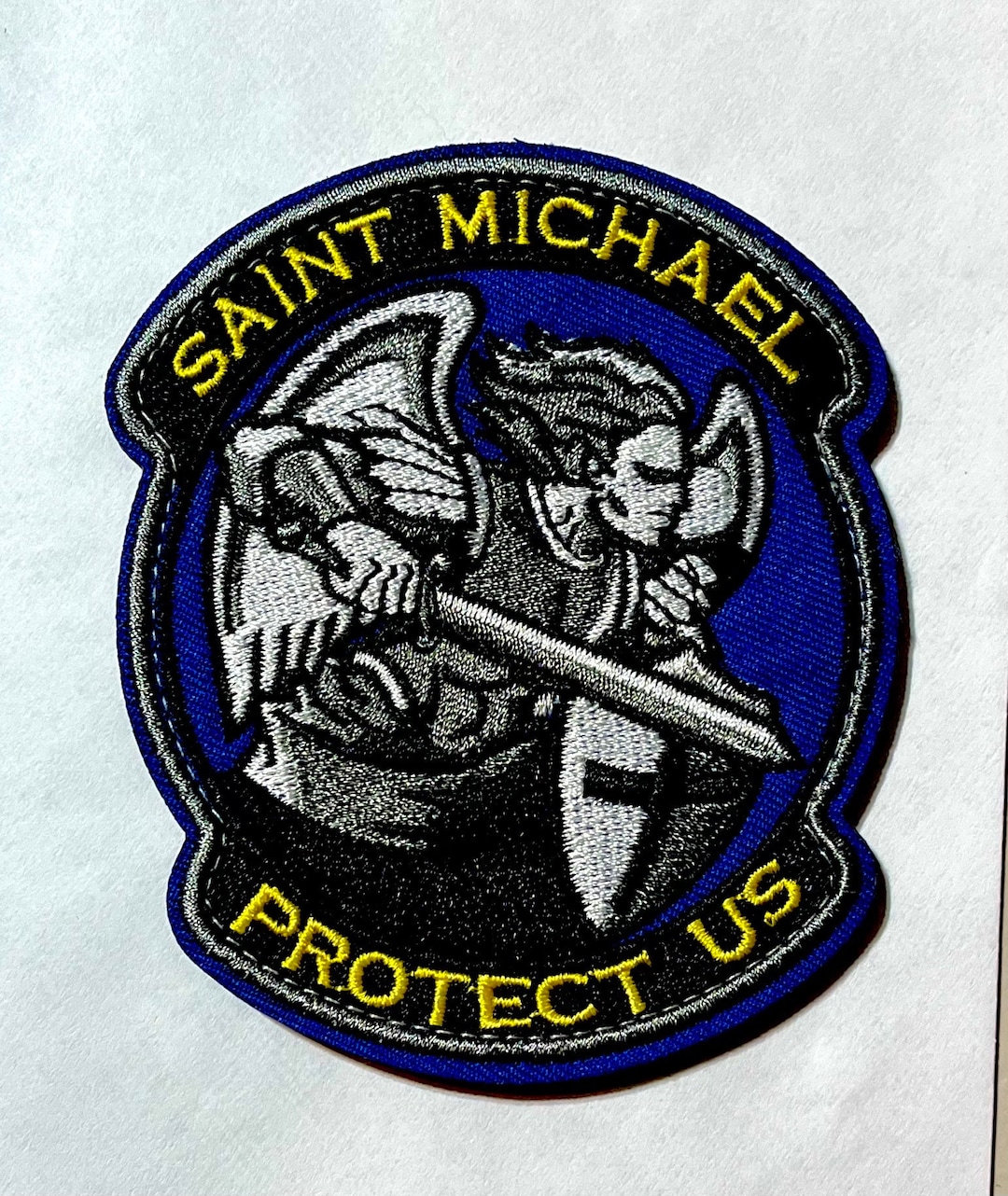 ST. MICHAEL Patch Protect Us Brand New Amazing Embroidered Quality! Hook and Loop Backing ...