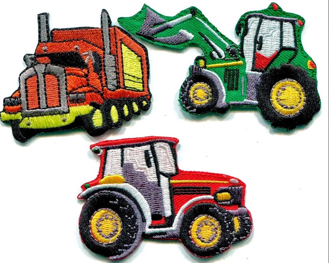 Tractor Patch Truck John Deere Style Patches Iron on Ready Bulldozer Brand New YOUR CHOICE or ...