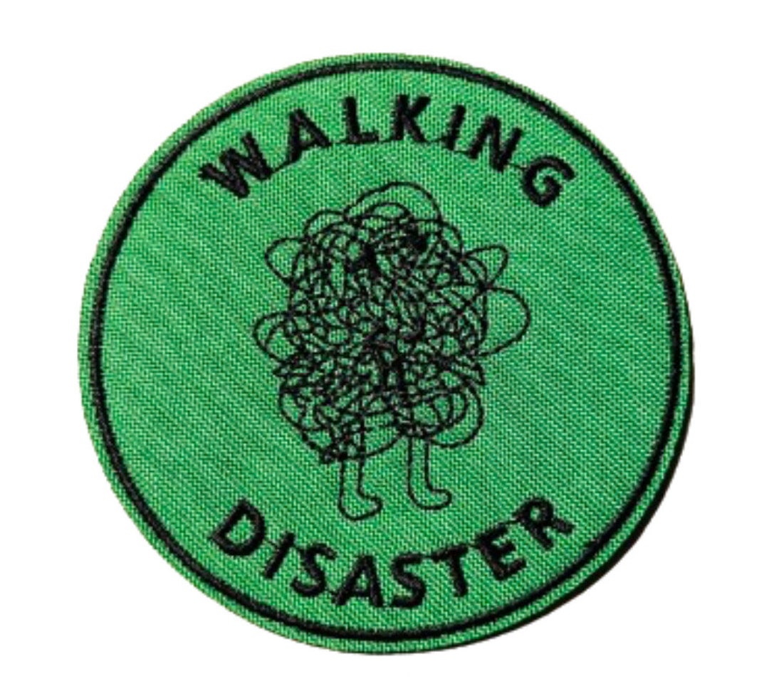 Walking Disaster Iron on Ready Patch Embroidered Filler Patch Hat Bar Patch - Etsy