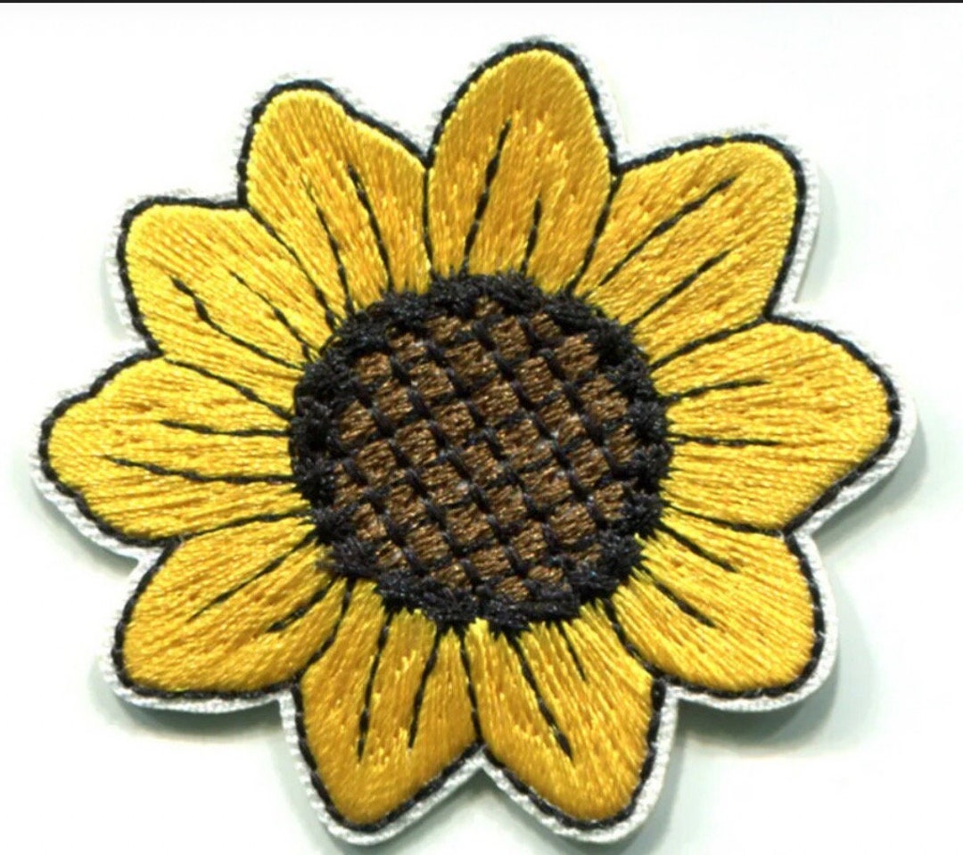 Sunflower Patch Iron on Patch Garden Flower Power Brand New Embroidered ...