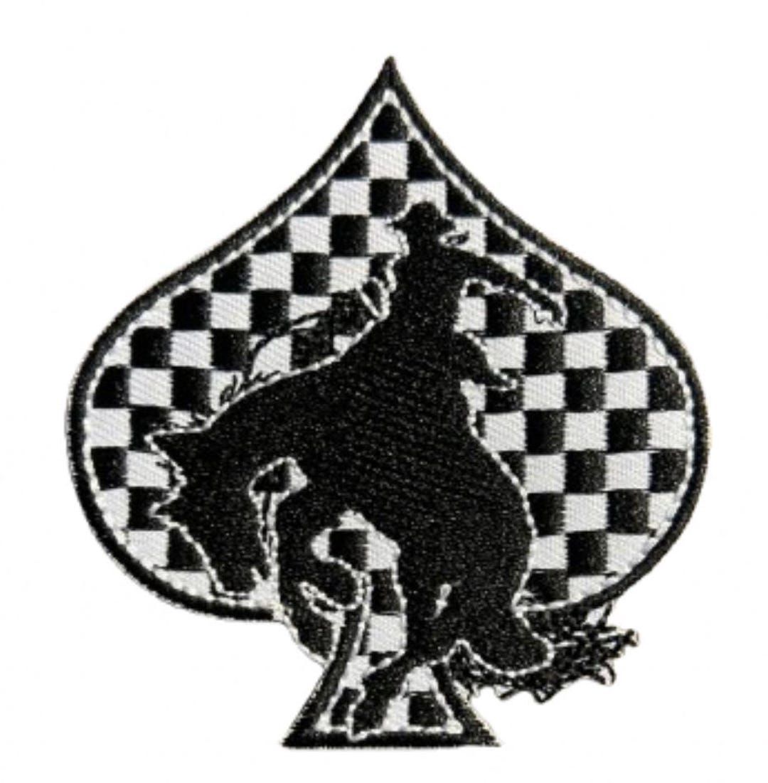 Checkered Spade Cowboy Iron on Ready Patch Embroidered Filler Patch Hat ...