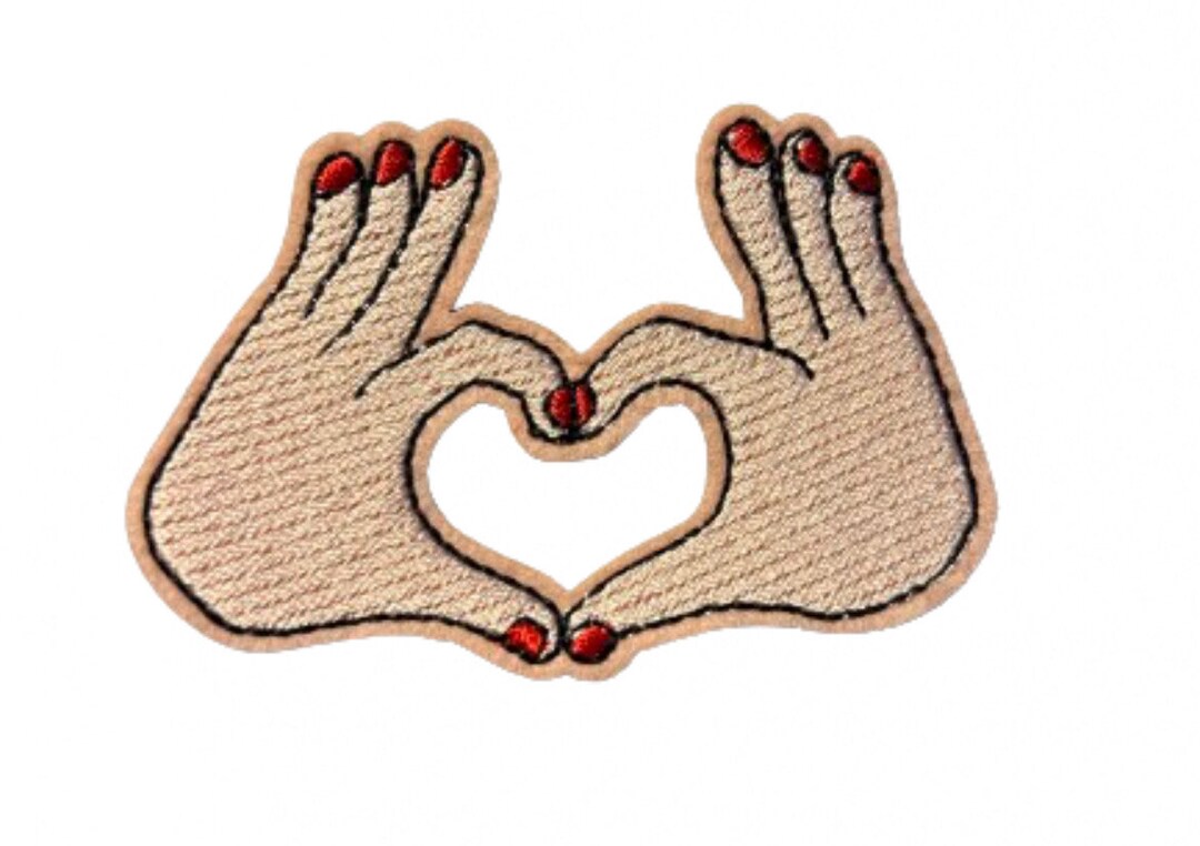 Hand Heart Sign Patch Love Fingers Iron on Patch Brand New Embroidered ...