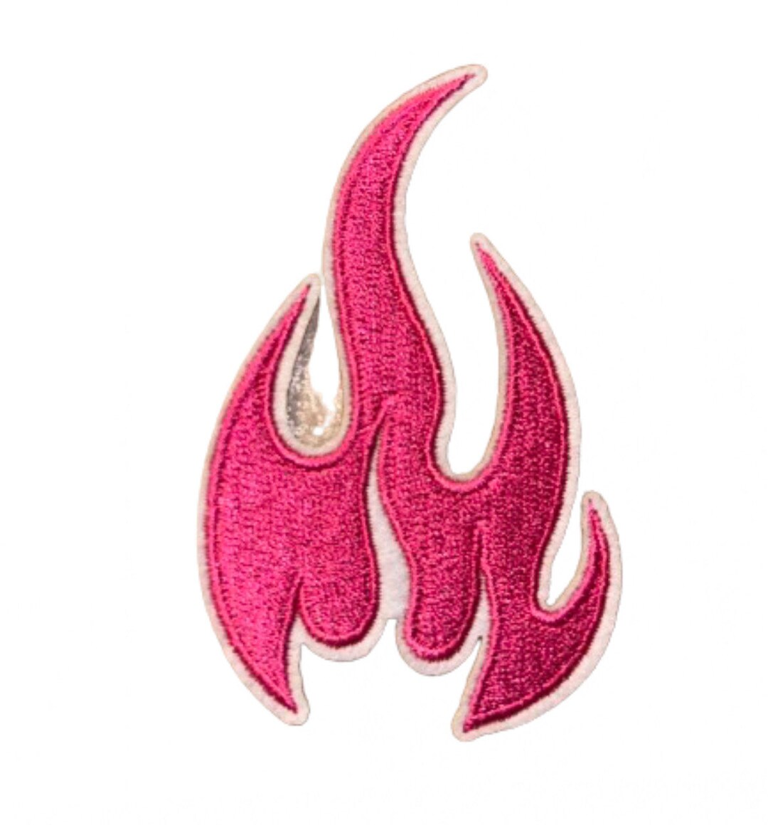 Pink Flame Patch FIRE Patch Iron on Patch Brand New Burn Hot Flames ...