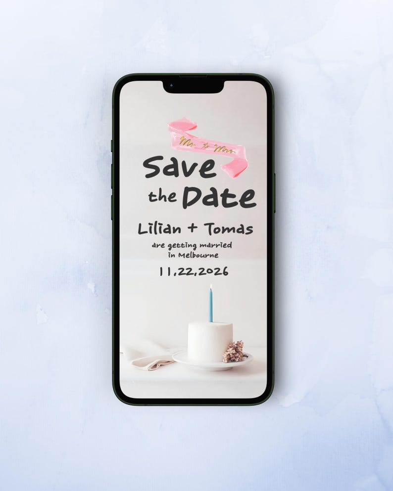 Wedding Save the Date, Canva Template, Editable Digital Invitation ...