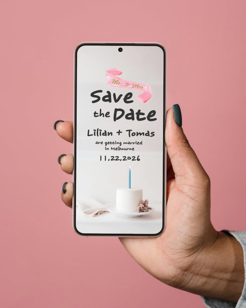 Wedding Save the Date, Canva Template, Editable Digital Invitation ...