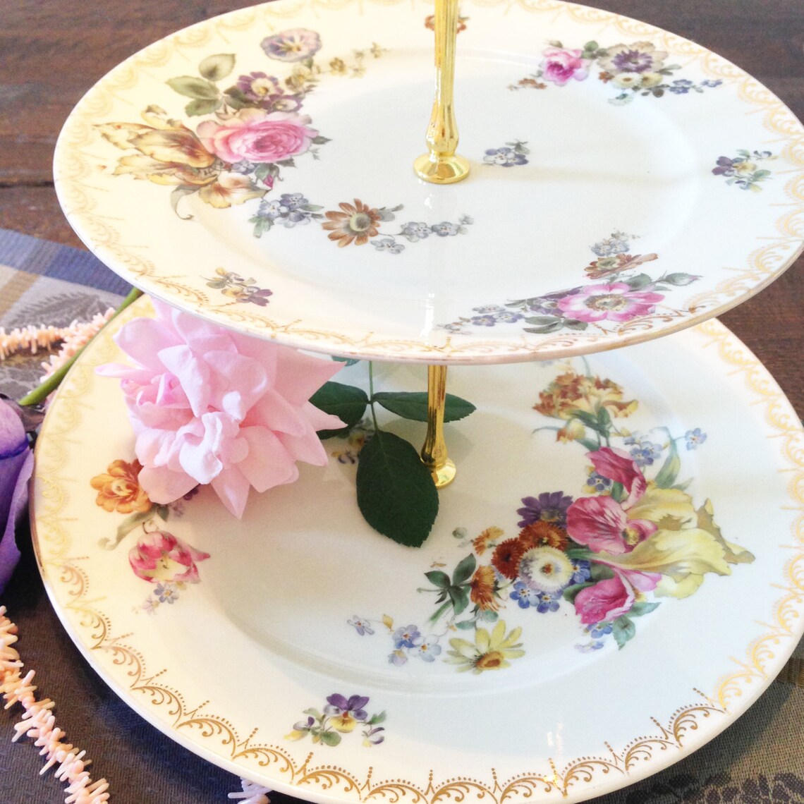 Flower Bouquets: Vintage German Bavaria Cupcake Stand or Cake Plate ...