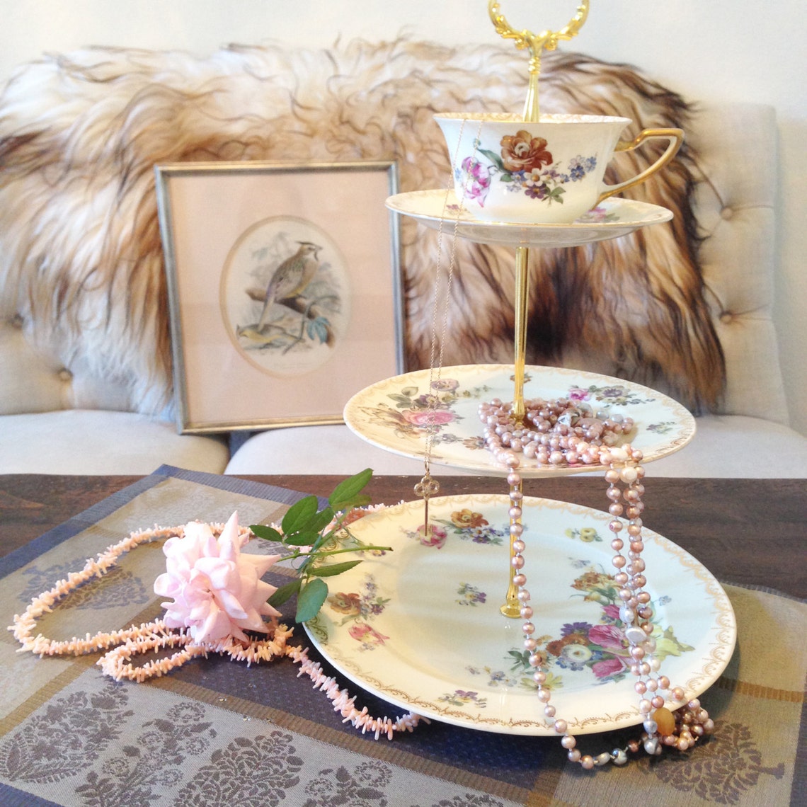 Flower Bouquets: Vintage German Bavaria Cupcake Stand or Cake Plate ...