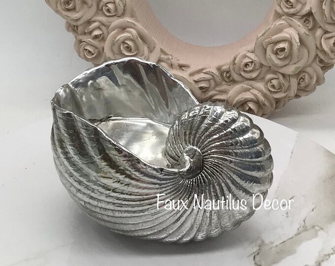 Faux Electro Nautilus Shell I Coastal Decor I Small Faux Seashell I Eco ...