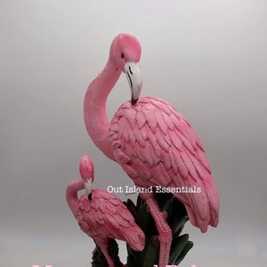 Mommy Flamingo and Flaminglet Statue I Flamingo Family I Pink Flamingo ...