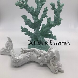 Side Laying Mermaid Statue | Mermaid Decoration | Daydreaming Mermaid ...